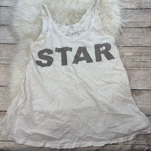 Magnolia Pearl | Tops | Magnolia Pearl White Tank Top With Gray Star ...